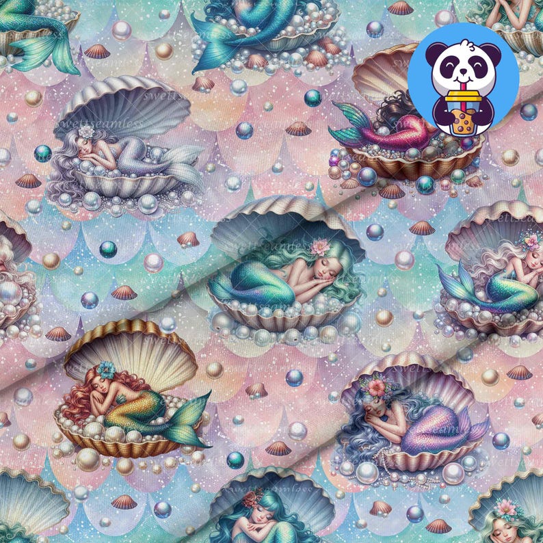 Mermaid Seamless | Mermaid Pattern | Cute Seamless Repeat Pattern ...
