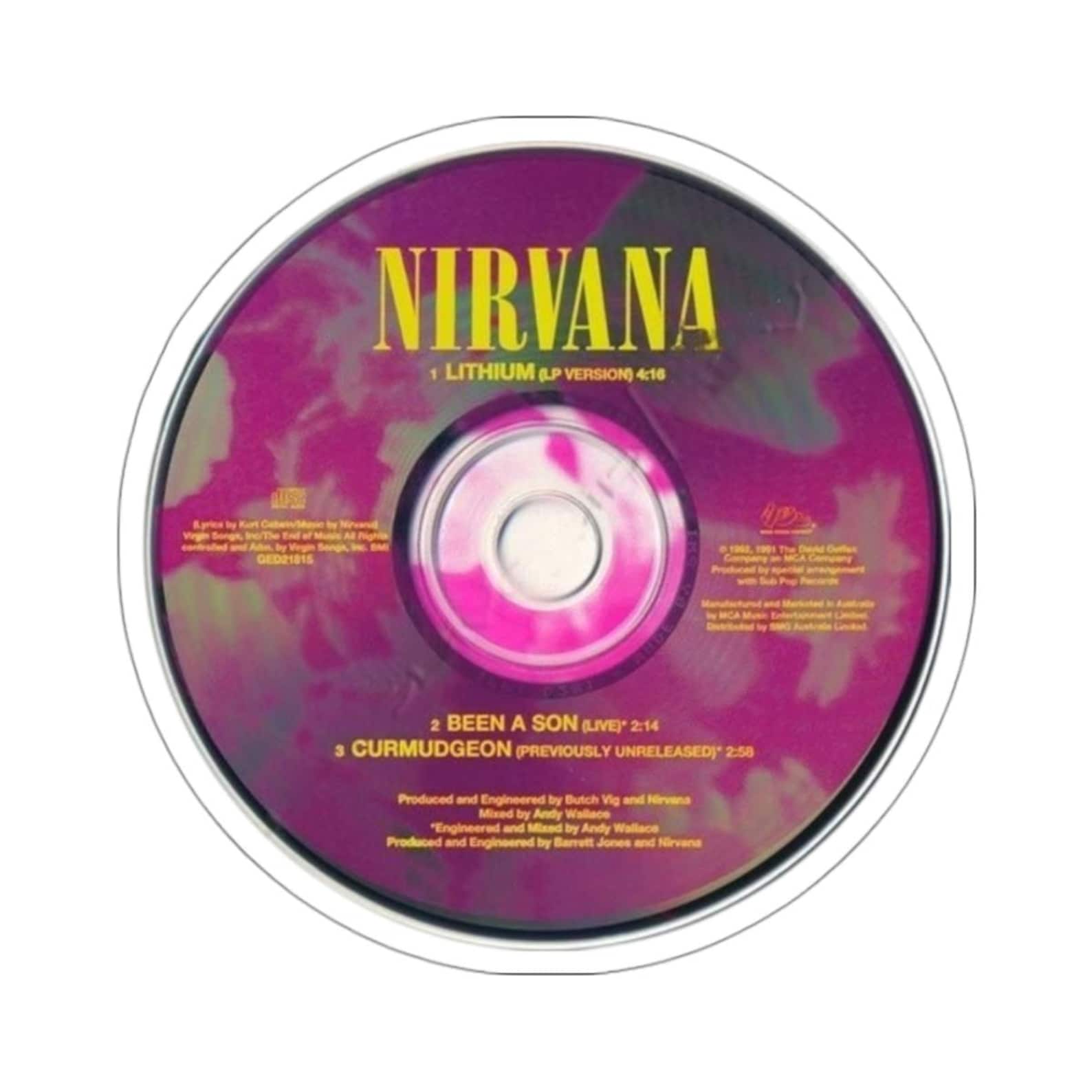 Nirvana Lithium CD Vinyl Sticker Nirvana Band Sticker - Etsy