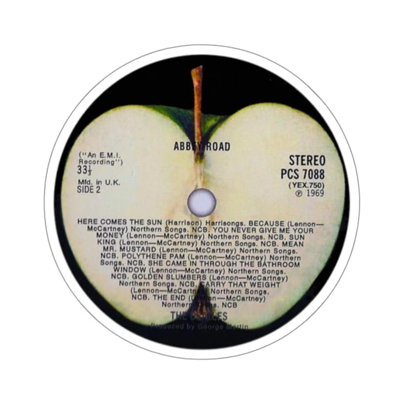 The Beatles Abbey Road Stereo Apple CD Vinyl Sticker | the Beatles Band ...