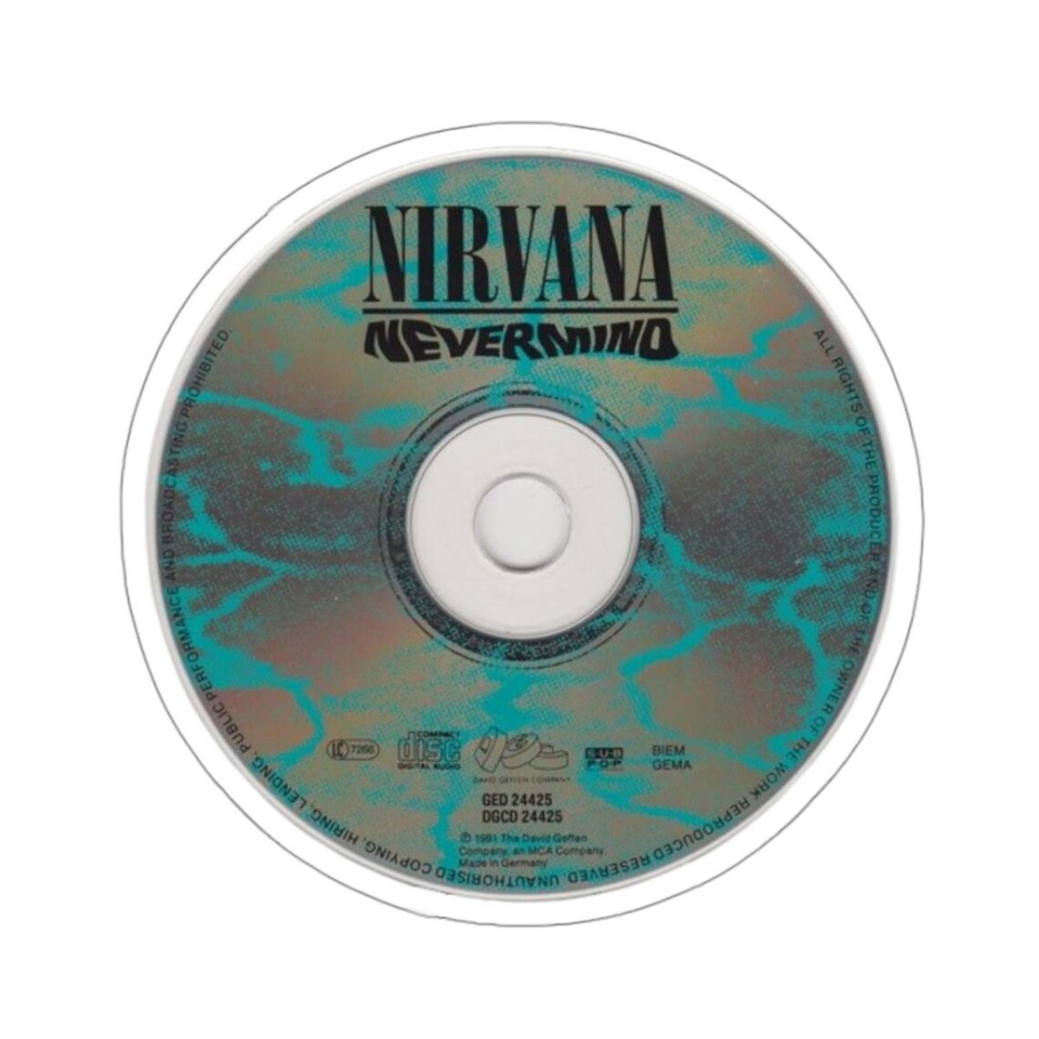 Nirvana Nevermind CD Vinyl Sticker Nirvana Band Sticker - Etsy