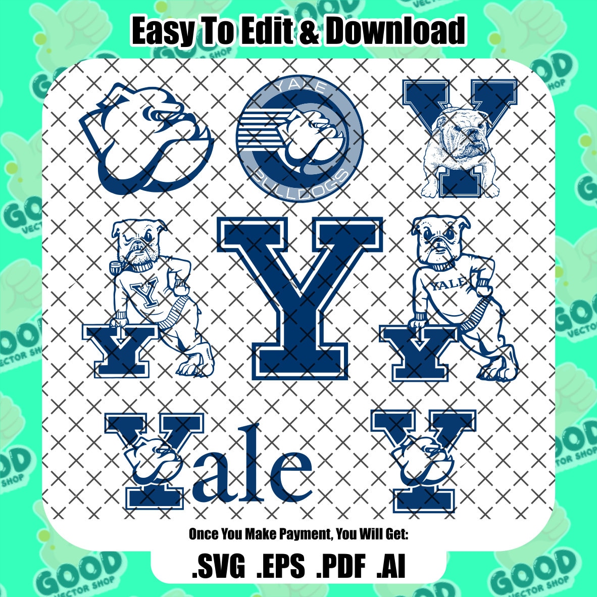Yale Buldogs SVG, Yale SVG, College, Athletics, Football, Basketball ...
