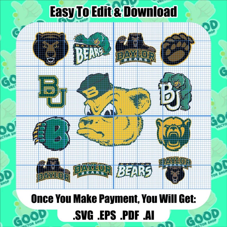 Baylor Bears SVG, Bears SVG, College, Athletics, Football, Basketball ...