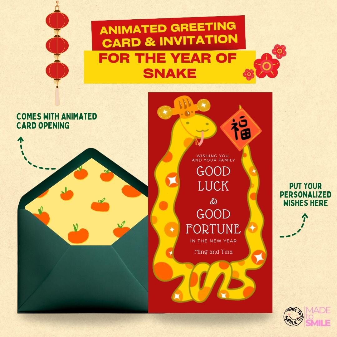 Editable Chinese New Year 2025 Canva Template, Animated Year of the ...
