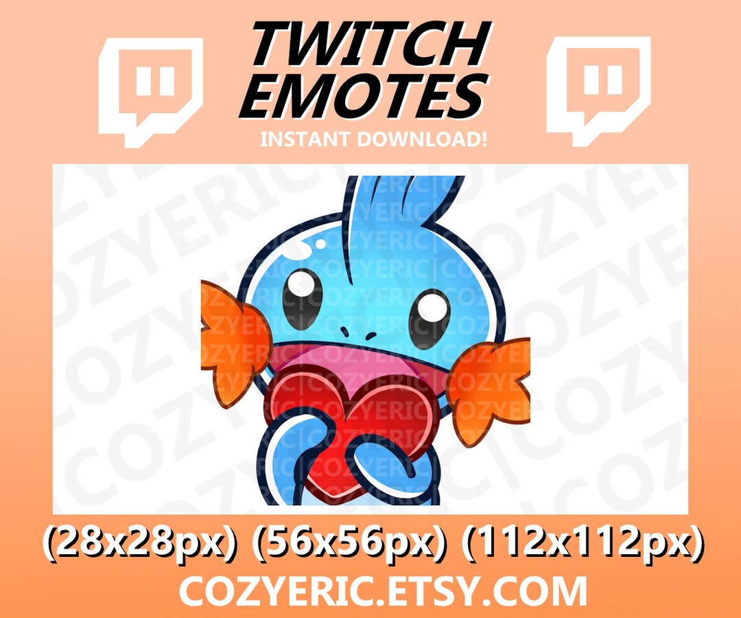 Mudkip Pokemon Emote (love / Heart) for Twitch & Discord - Etsy