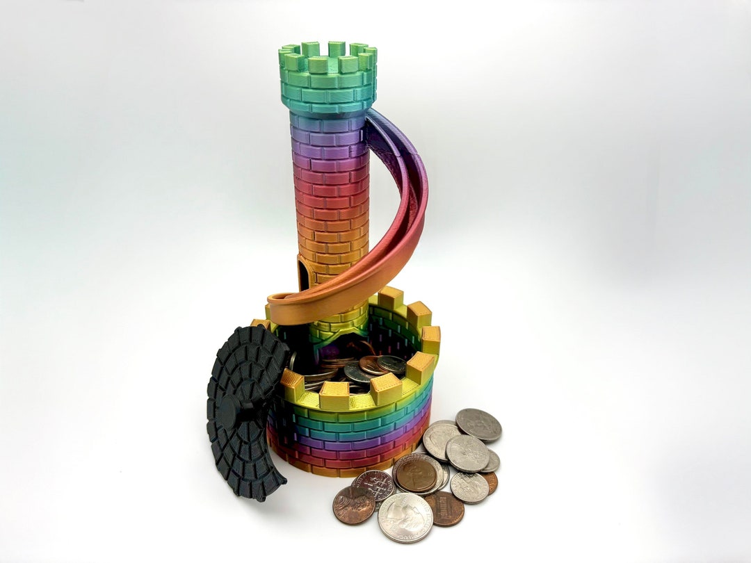 3D Printed Coin Castle | Castle Coin Storage - Etsy
