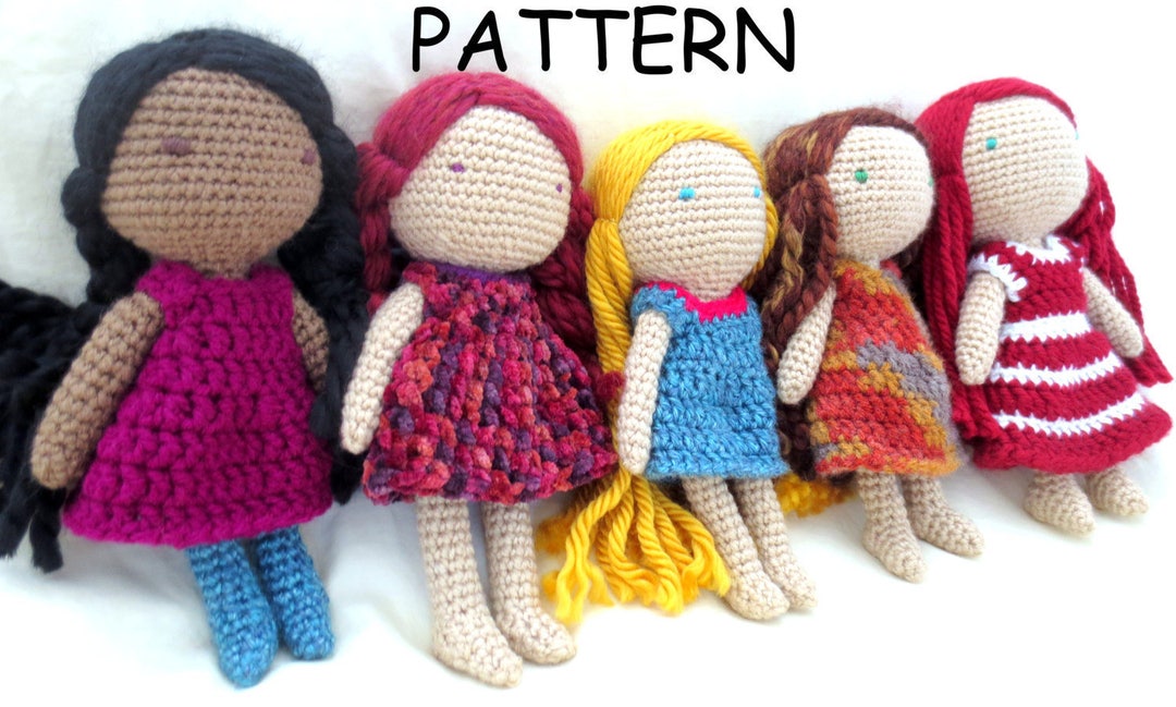 Crochet Doll Pattern, Amigurumi Doll Pattern, Crochet Doll in One Piece ...
