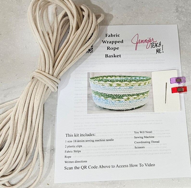 DIY Fabric Wrapped Rope Basket Kit: Sew It Yourself (video Tutorial) - Etsy