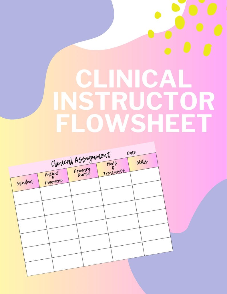 Clinical Instructor Flowsheet - Etsy