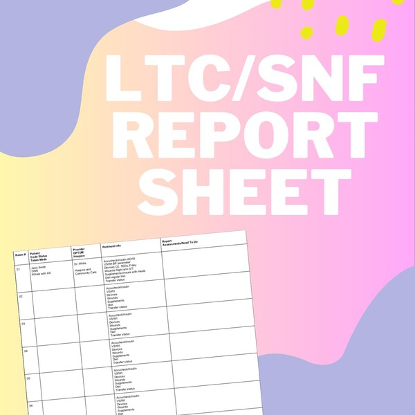 Ltc Report Sheet - Etsy