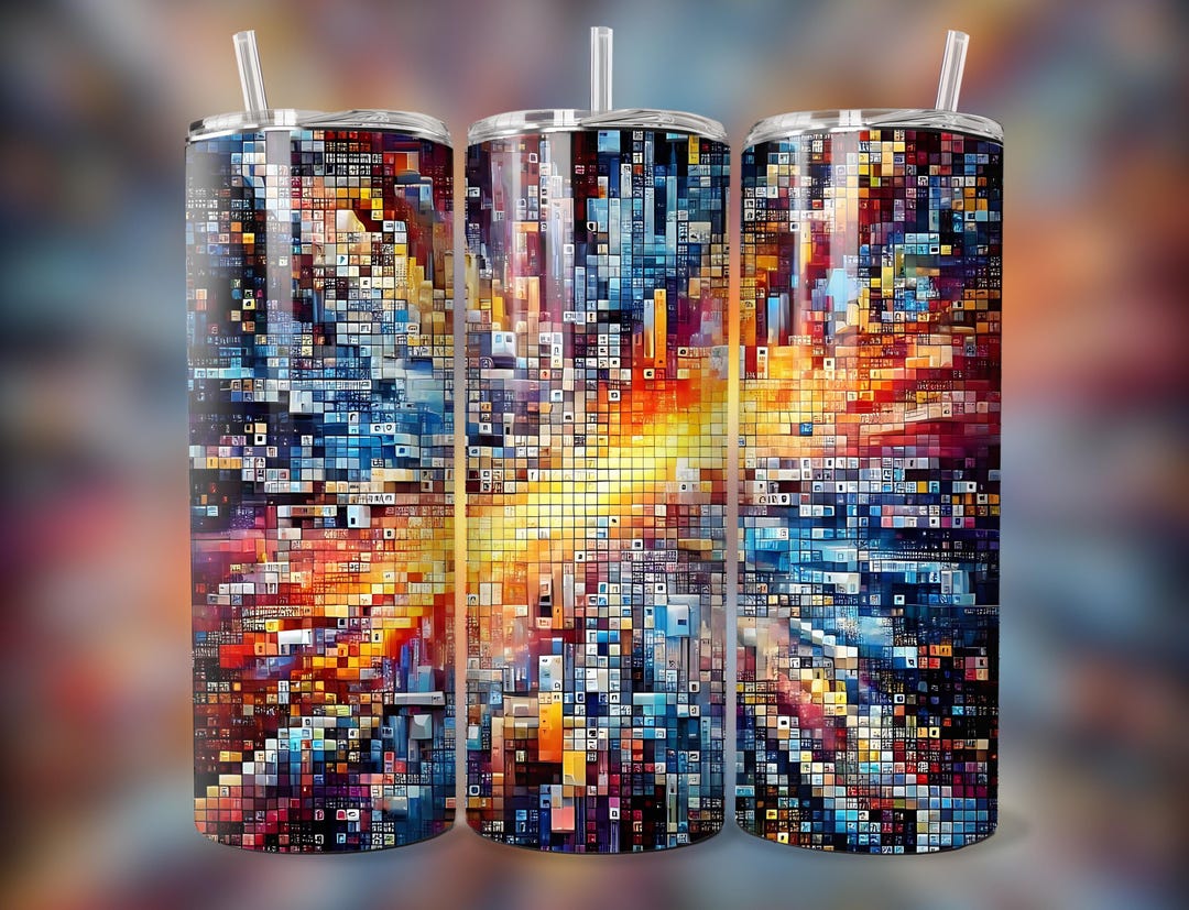 Pixel Design Tumbler Wrap 20oz Pixelated Tumbler Inspired by Video ...