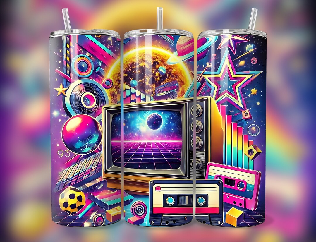 90s Nostalgia Tumbler Wrap Retro Space Design Vintage 20oz Tumbler PNG ...