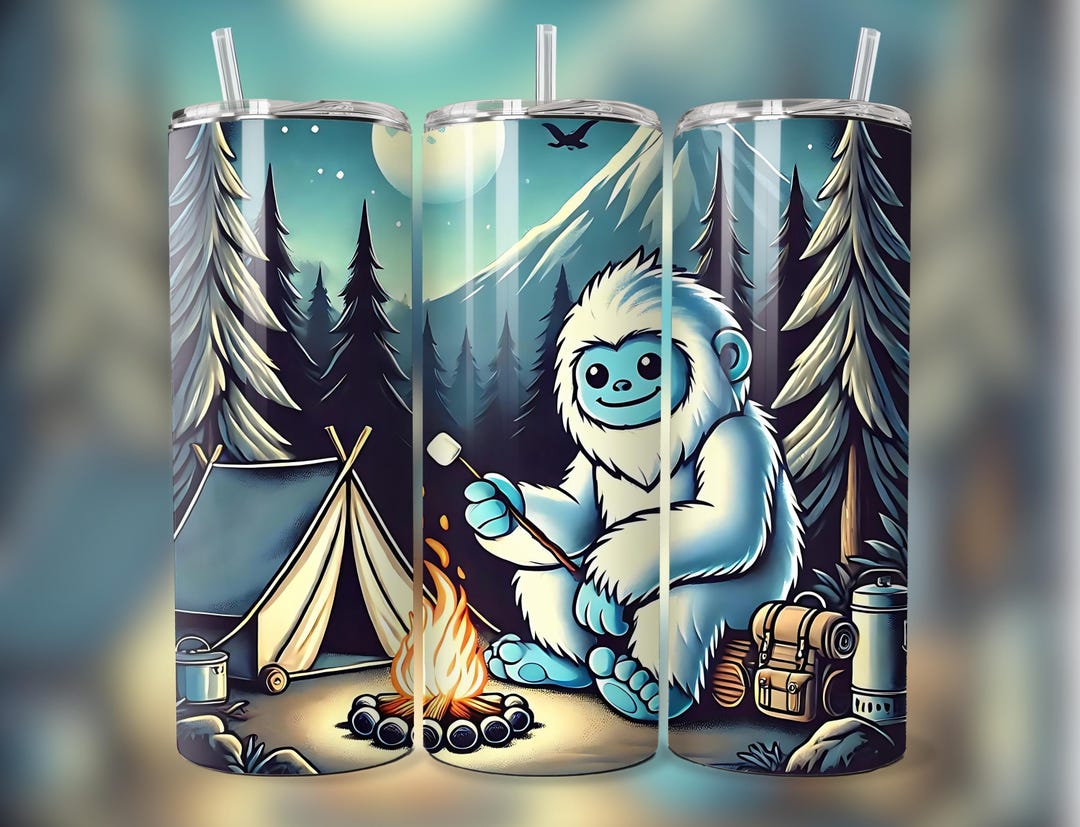 Yeti Tumbler Wrap 20oz Camping Yeti Design Animal Theme Tumbler PNG ...