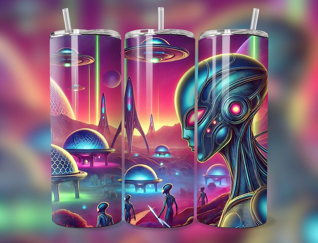 Alien Tumbler Design, Space Theme Tumbler PNG Featuring Alien ...