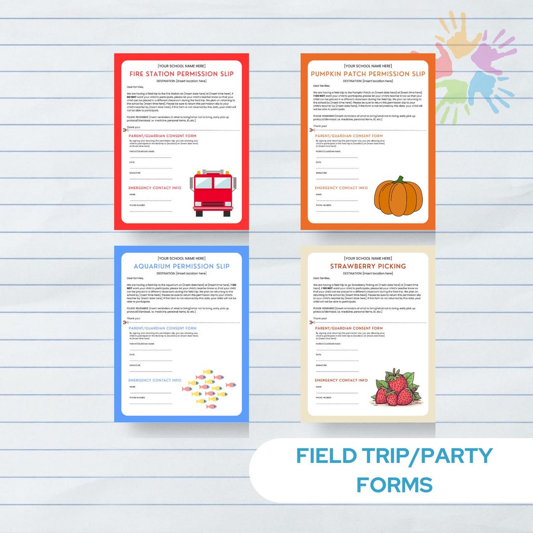 Field Trip Permission Template | Party Permission Form | Classroom ...