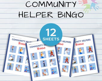 Community Helpers Bingo Game, Elementary and Special Education BINGO ...