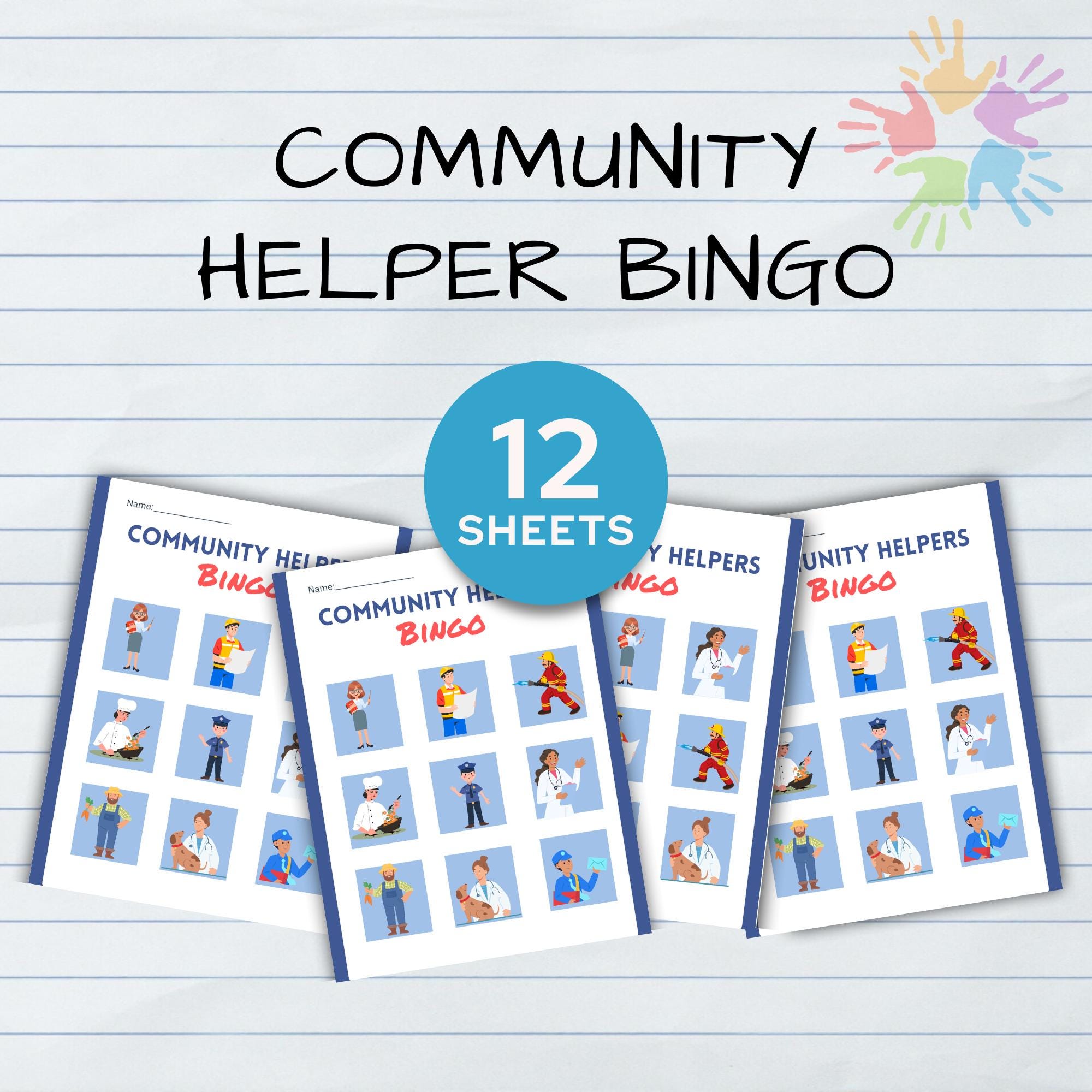 Bingo | Community Helpers - Etsy