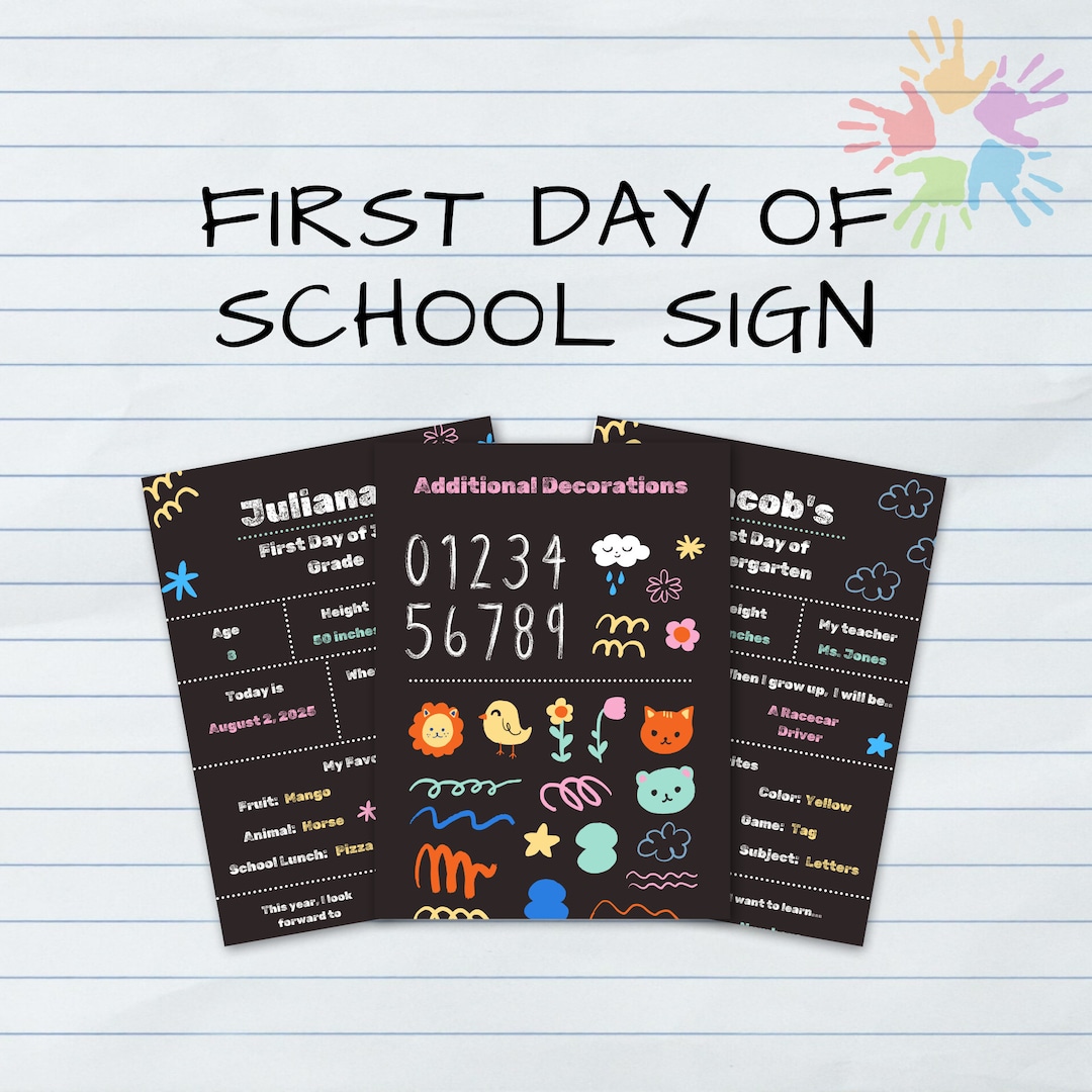 First Day of School Sign | Reusable First Day of School Printable ...
