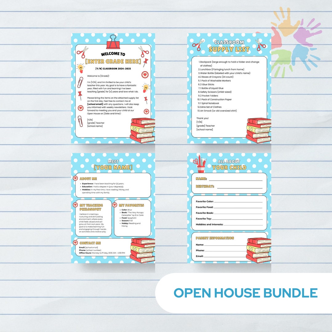 Open House Bundle | Meet the Teacher - Etsy