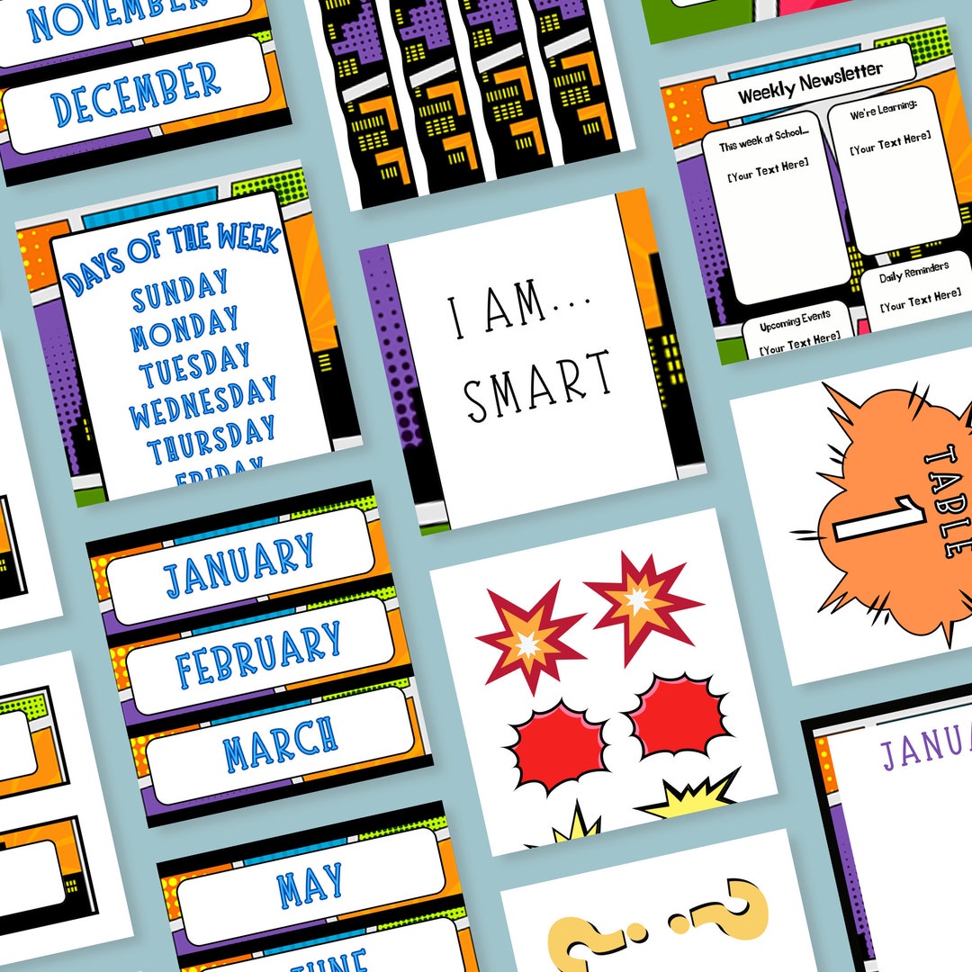Superhero Themed Starte Bundle for Classroom - Etsy
