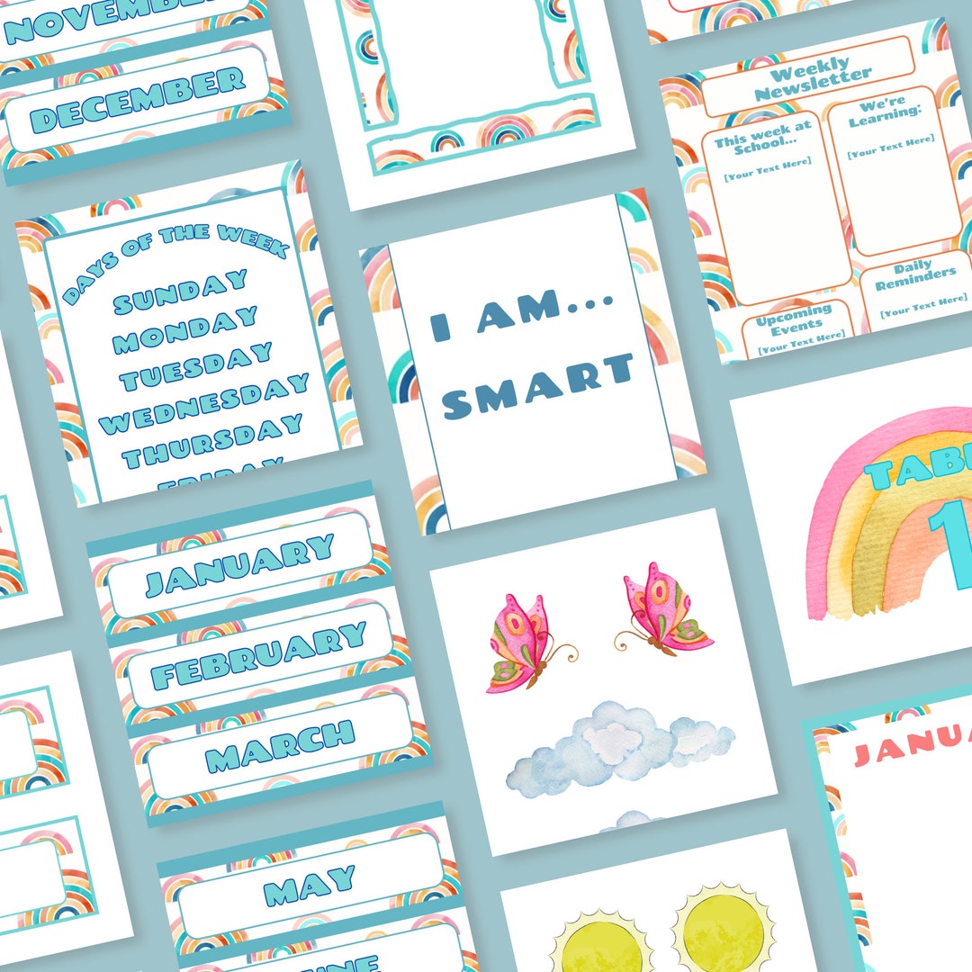 Rainbow Themed Starter Bundle for Classroom - Etsy