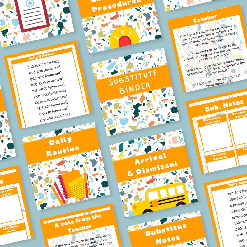 Editable Substitute Teacher Binder: Teacher Resource (digital Download ...