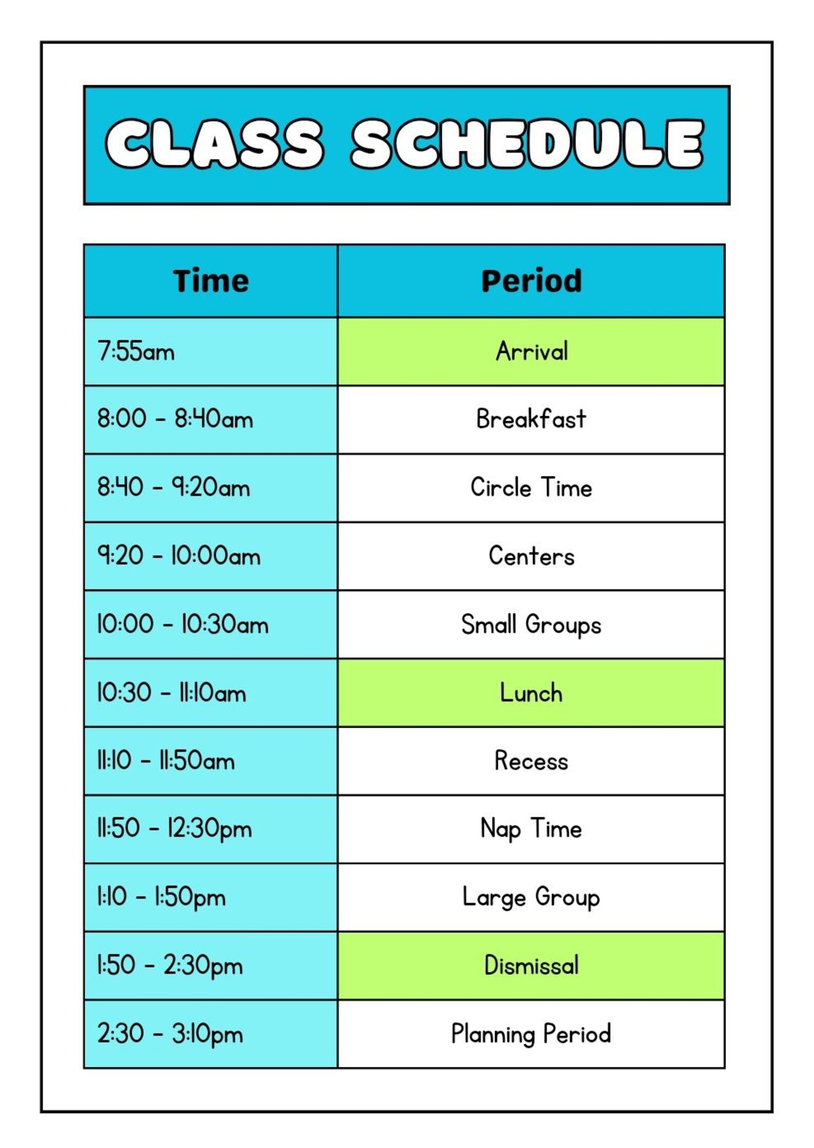 Teacher Lanyard Tags: Classroom Schedule, Roster (printable Download ...