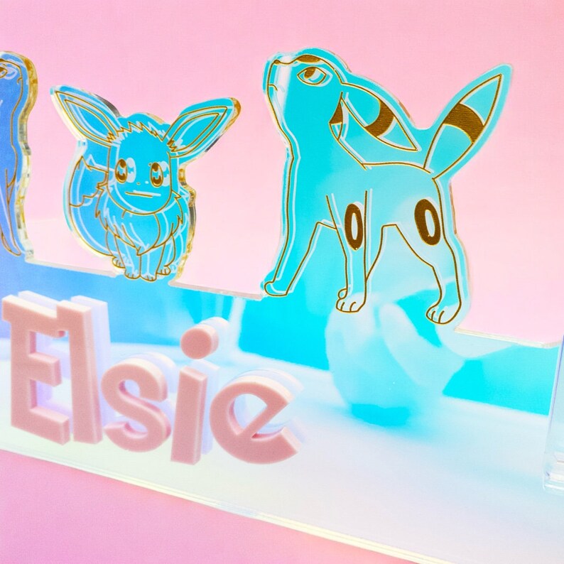 Personalised Pokemon Name Plate Card Stand Sign: Eevee Espeon & Umbreon ...