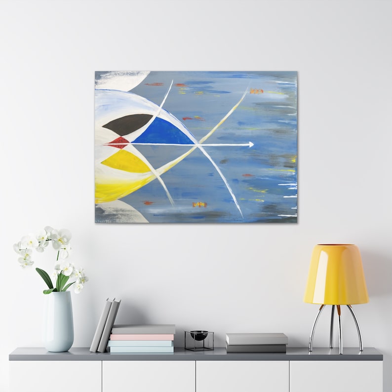 Blue Mathieu Stability Diagram Painting, Scientific Abstract Art, Mass ...