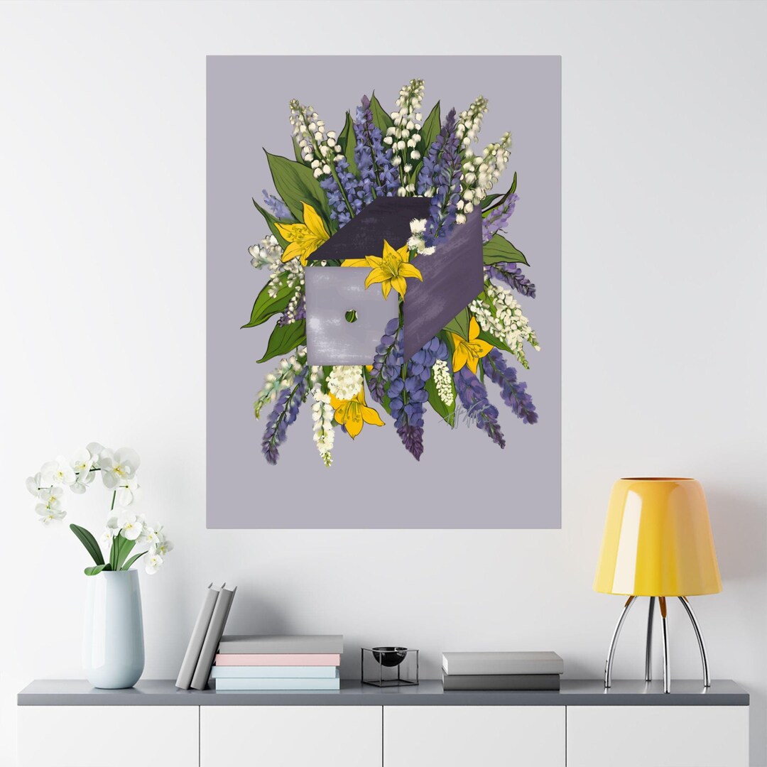 Floral Ion Cyclotron Resonance Mass Spectrometry Art Print, Matte Wall ...