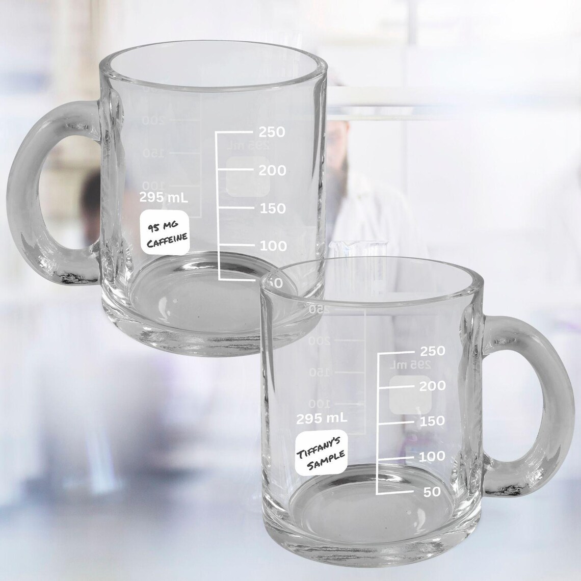 Personalized Chemistry Glass Mug, Lab Glassware Coffee Cup for Science ...