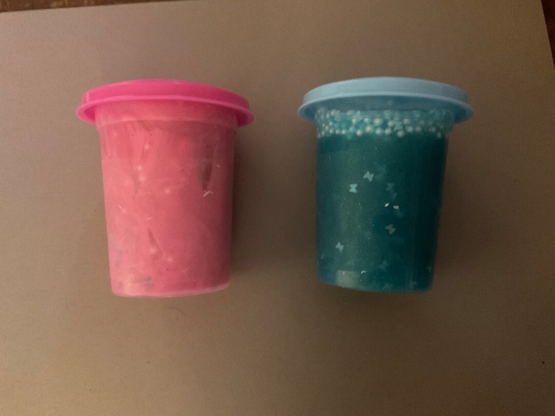 Cute,kawaii,slime,pink & Blue, Clear Slime,foam Balls. - Etsy