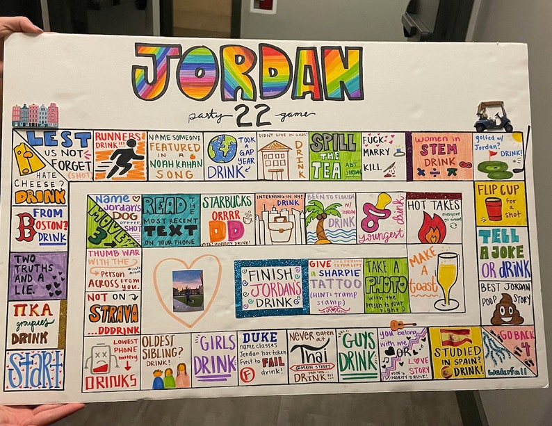 Personalized Party Game Posters, Custom Drinking Game Boards, Drinking ...