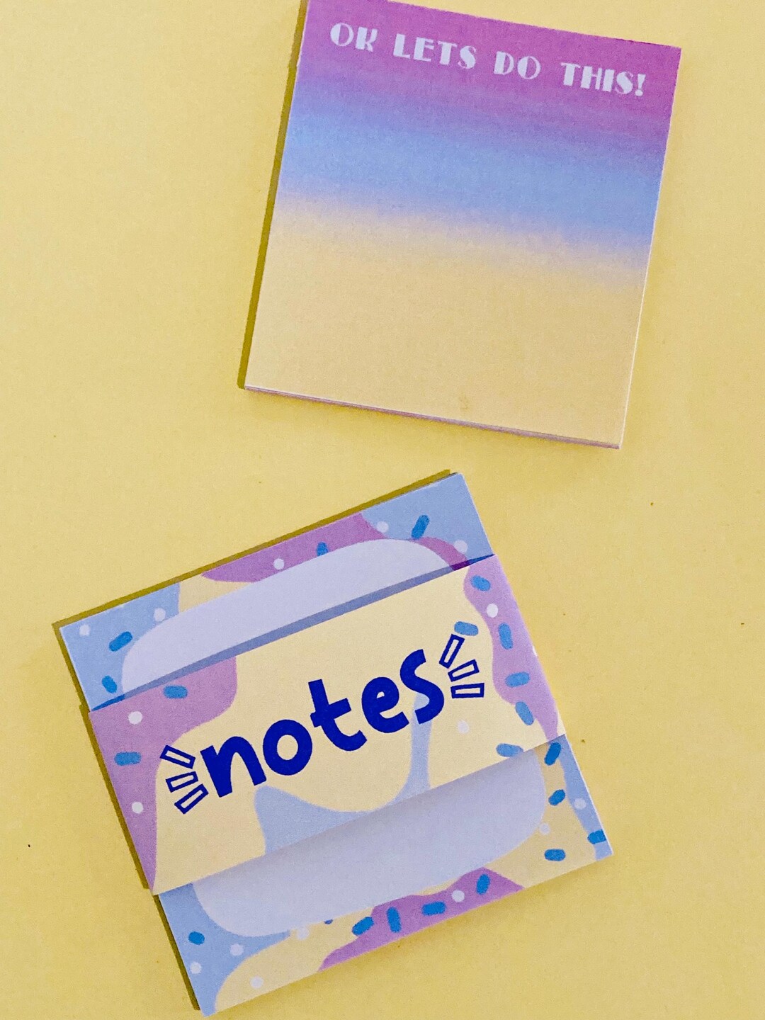 Memo Pads Set Cute Pink Candy Aesthetic Gradient Pink Purple Yellow ...