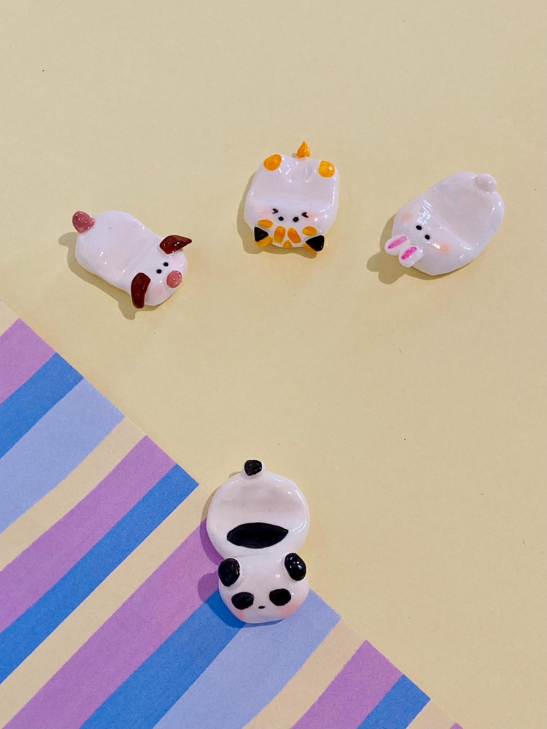 Cute Animal Desk Accessory Handmade Clay Desk Friend Desk Buddy Brush ...