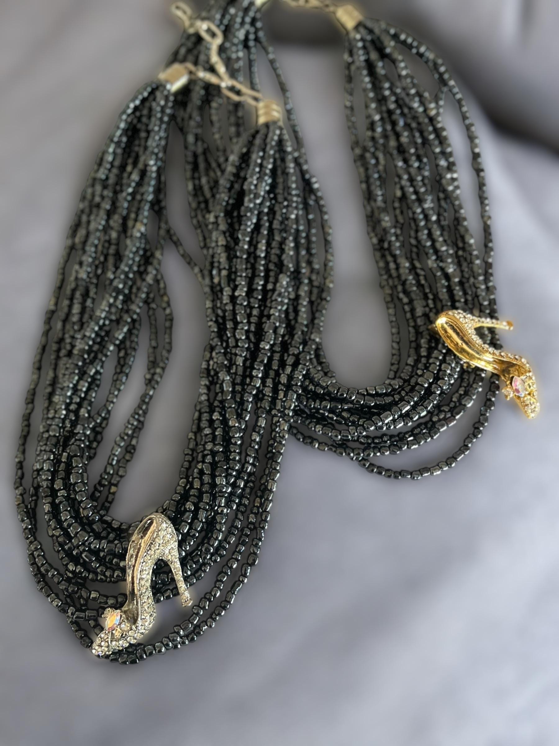 Handmade Art Deco Choker Decorated With Rhinestone Brooch - Etsy