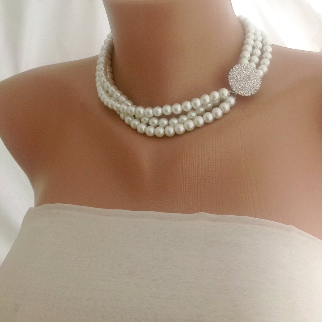 handgemaakte-3-strengen-ivoren-parelketting-bruid-om-choker-etsy