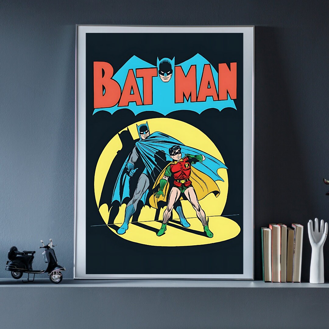 Batman & Robin Rare Vintage Comic Book Poster Art Print Batman Comic ...