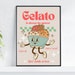 Retro Gelato Print, Funny Cartoon Art for Ice Cream Lovers, Vintage ...