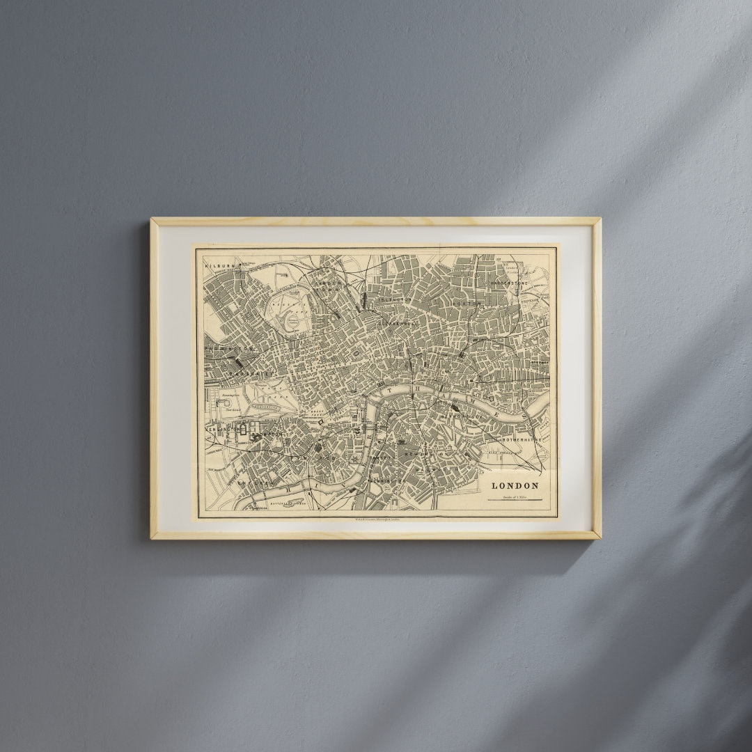 Rare 19th Century London Map digital Print - Etsy