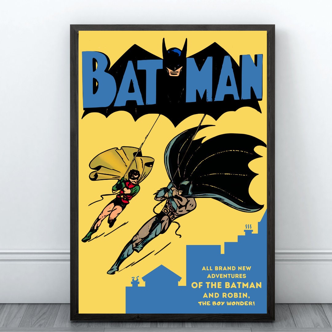 Batman & Robin Rare Vintage Comic Book Poster Art Print Batman Comic ...