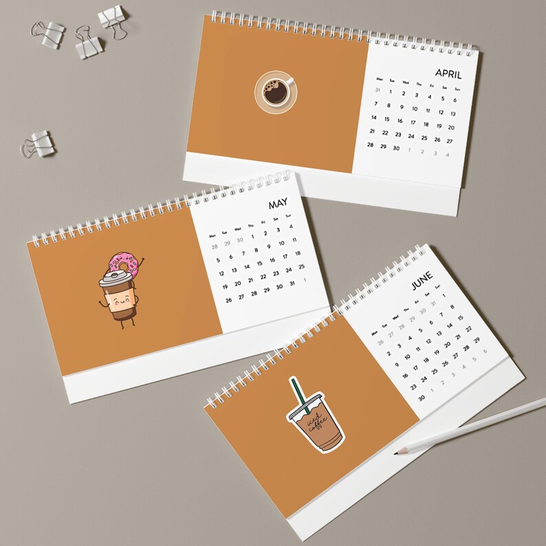 Desktop Calendar Coffee Based Theme (2025) - Etsy