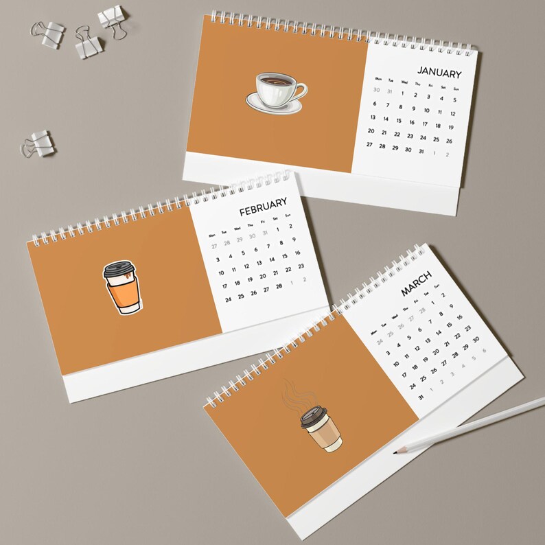 Desktop Calendar Coffee Based Theme (2025) - Etsy