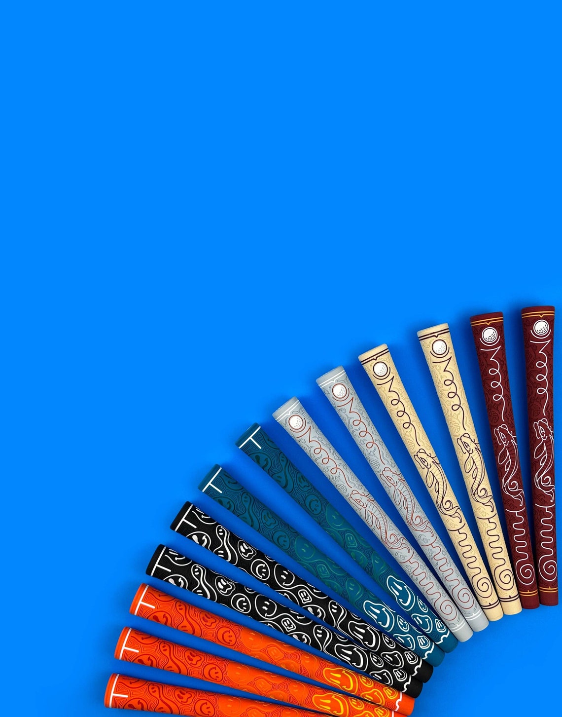 Custom Golf Grips | Premium Golf Grips | Koi Pattern, Smiley Pattern ...