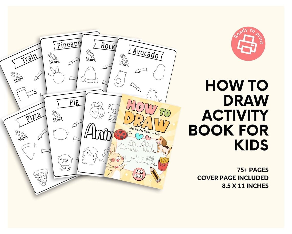 Learn How to Draw Activity Book for Kids - Printable Book - Etsy