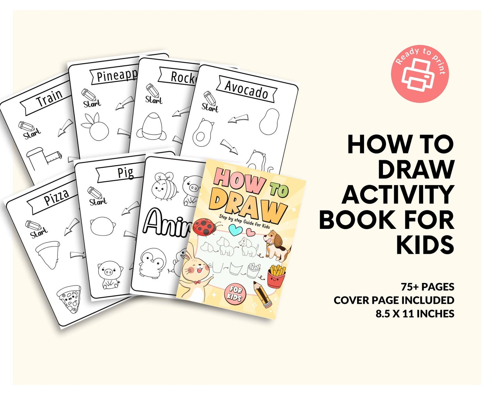 Learn How to Draw Activity Book for Kids - Printable Book - Etsy