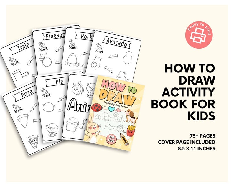 Learn How to Draw Activity Book for Kids - Printable Book - Etsy