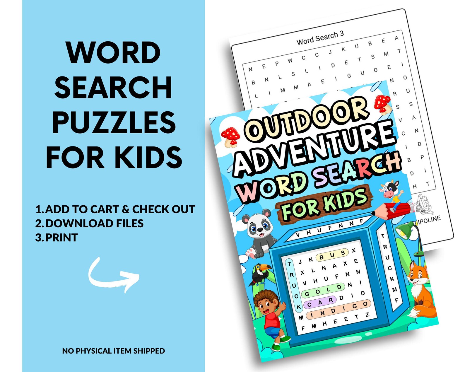 Fun Word Search for Kids Summer Activity Printable Puzzle - Etsy