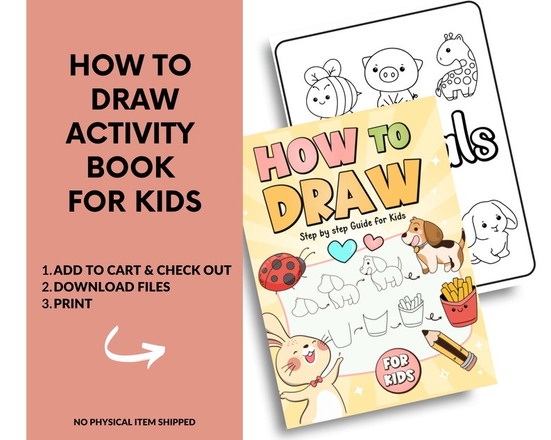 Learn How to Draw Activity Book for Kids - Printable Book - Etsy