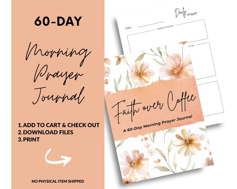 Faith Over Coffee Morning Prayer Journal for Women Printable 60 Day ...
