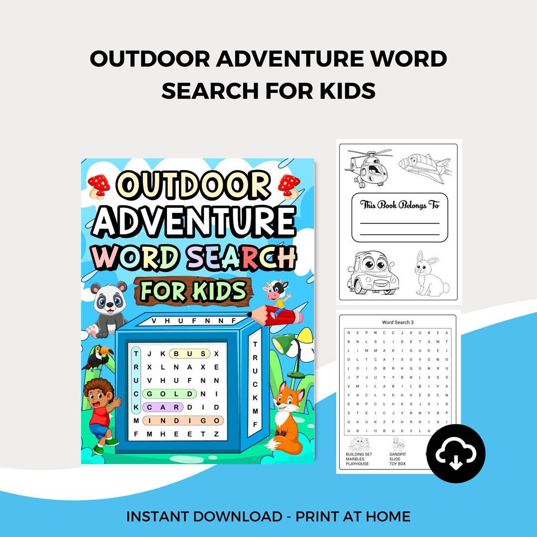 Fun Word Search for Kids Summer Activity Printable Puzzle - Etsy